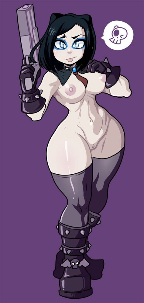 rule 34 1girls absurd res black hair blue eyes blue eyeshadow boots breasts ergo proxy