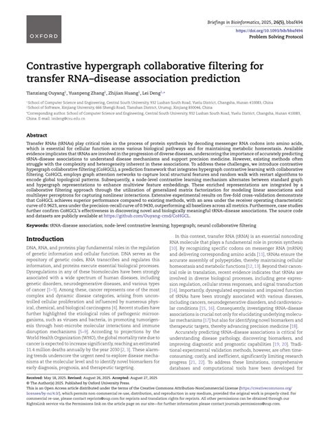 Pdf Contrastive Hypergraph Collaborative Filtering For Transfer Rna Disease Association Prediction