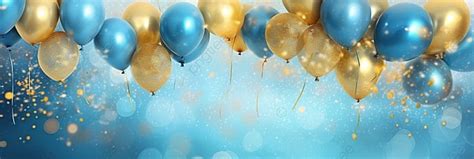 황금색과 파란색 금속 풍선이 있는 휴일 축하 배경 사진 및 무료 다운로드를위한 그림 Pngtree