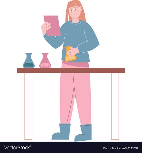 Babe Doing Chemistry Lab Research Icon Vector Image