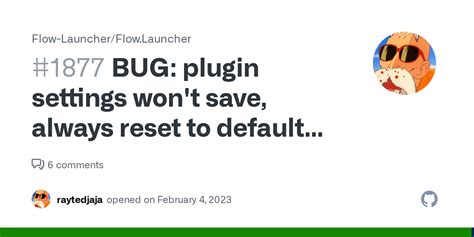 Bug Plugin Settings Wont Save Always Reset To Default Settings