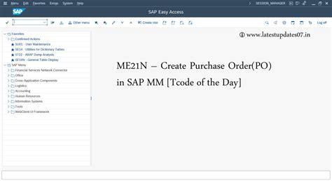 Me21n Create Purchase Order In Sap Mm [tcode Of The Day]