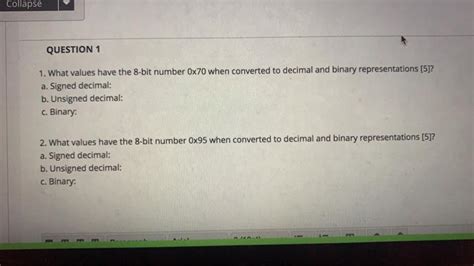 Solved Collapse Question 1 1 What Values Have The 8 Bit