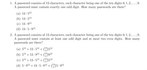 combinatorics counting logic for subsets password combination etc