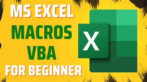 Ms Excel Macros Vba For Beginner Youtube