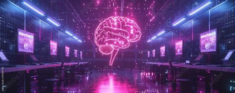 deep learning neural networks in a hightech lab front view depicting