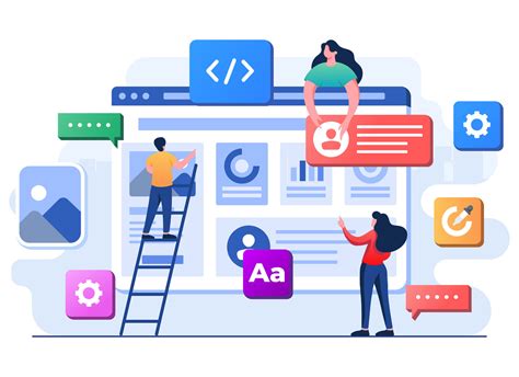 Developers Building Creating Website User Interface Front View Web Design Ui Ux Software