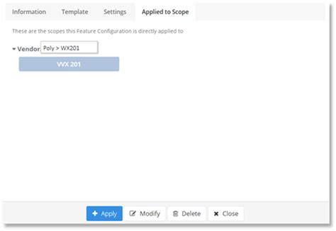 Viewing Feature Configurations For Vendormodel Scope