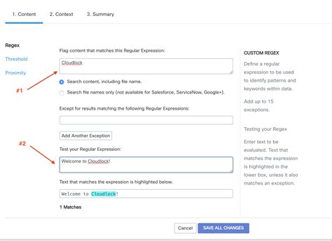Cisco Cloudlock Regular Expressions Guide