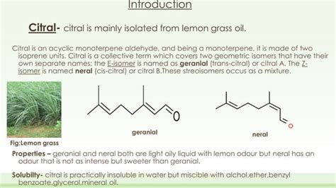 Citral Isolationidentification And Structure Elucidation Pdf