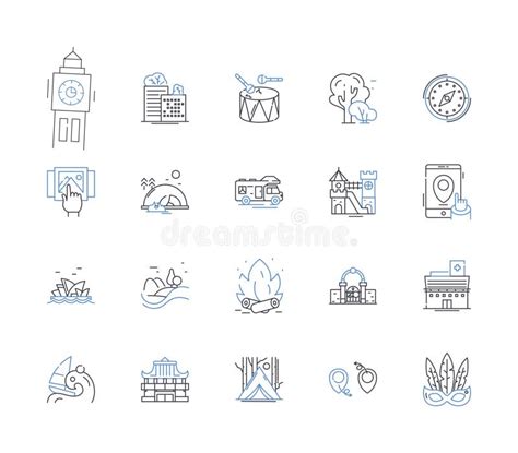 Itinerary Designer Line Icons Collection Planning Travel Adventure Exploration Schedule