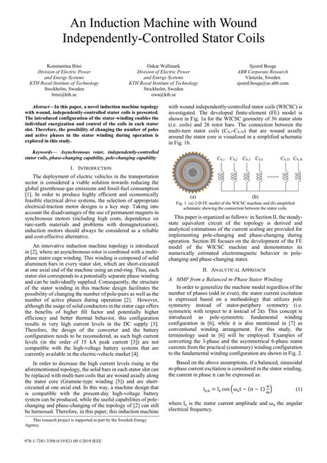PDF An Induction Machine With Wound Independently Controlled Stator Coils