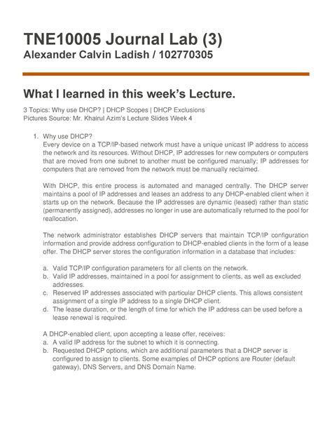 Lab Journal 3 102770305 Tne10005 Journal Lab 3 Alexander Calvin Ladish 102770305 What I