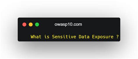 What Is Sensitive Data Exposure OWASP10