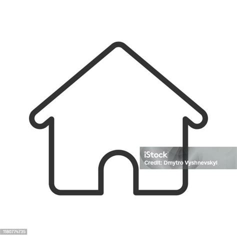 집 윤곽 Ui 웹 아이콘 흰색 배경에 격리 된 웹 모바일 및 사용자 인터페이스 디자인을위한 집 벡터 아이콘 3차원 형태에 대한 스톡 벡터 아트 및 기타 이미지 Istock