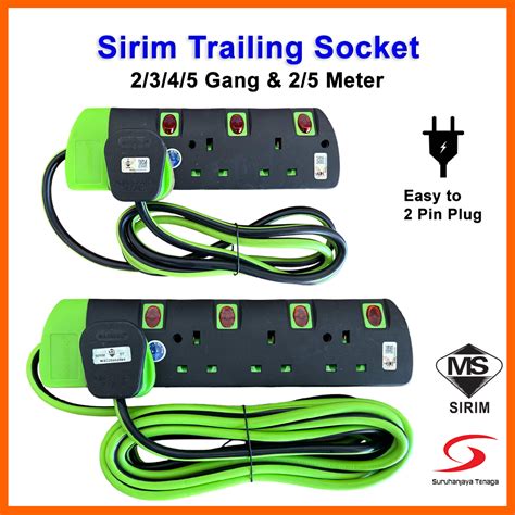 Sirim Trailing Socket Heavy Duty Extension Plug Universal Socket Multi Power Plug Extension