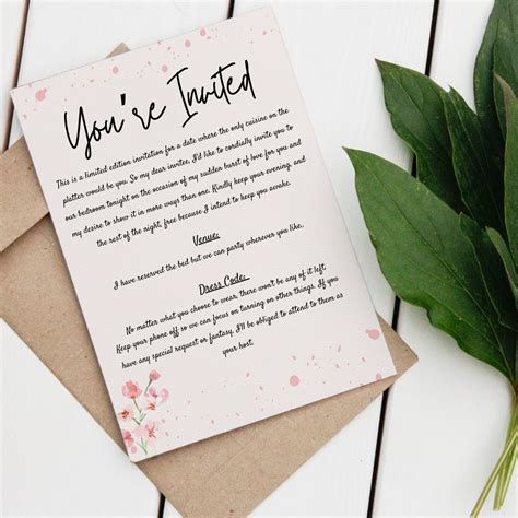 Adult Date Night Card Foreplay Invite Card Couple Date Night Invitation Cute Date Ideas