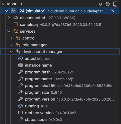 Simulation Devicescript