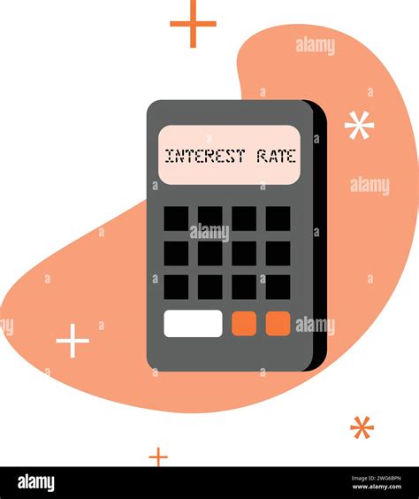 Calculation Of Interest Rate In Calculator Illustration Stock Vector