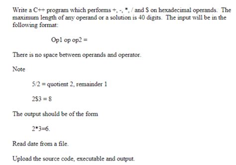 Solved Write A C Program Which Performs And S On