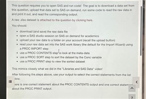 Solved This Question Requires You To Open Sas And Run Code