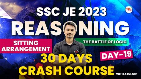 Ssc Je Reasoning Classes 19 Sitting Arrangement Reasoning By Atul Sir 30 Days Crash Course