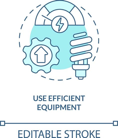 Use Efficient Equipment Turquoise Concept Icon Consumption Net Zero Design Approach Abstract