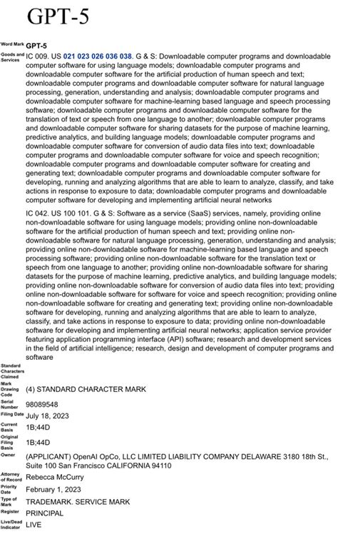 Linkedin Jin Joong Kim 페이지 Openai가 Gpt 5에 대한 상표권을 7월 18일에 출원했네요 Gpt 4