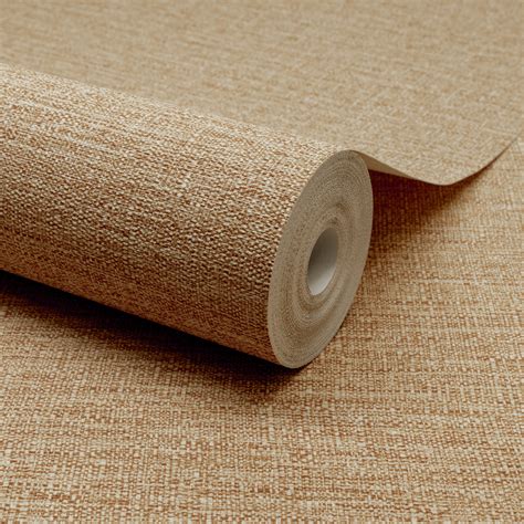 Papier Peint Intissé Aspect Paille Inspire Jaune Cotta 5 Leroy Merlin