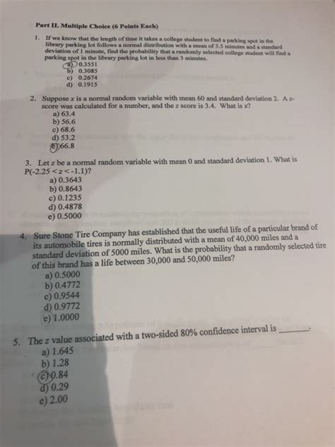 Solved Part Ii Multiple Choice 6 Points Each 1 If We