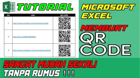 Cara Membuat Qr Code Di Excel Youtube