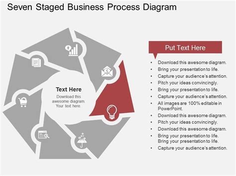 Seven Staged Business Process Diagram Flat Powerpoint Design PowerPoint Slide Presentation