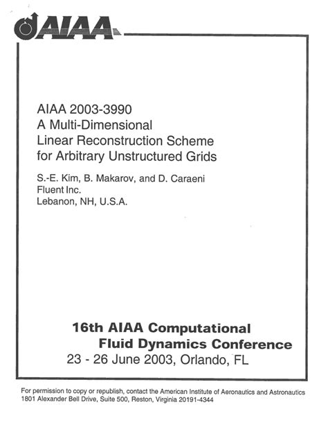 Pdf A Multi Dimensional Linear Reconstruction Scheme For Arbitrary