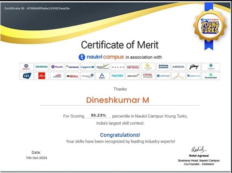 dineshkumar m on linkedin exciting to share that i received my certificate regarding the exam was…