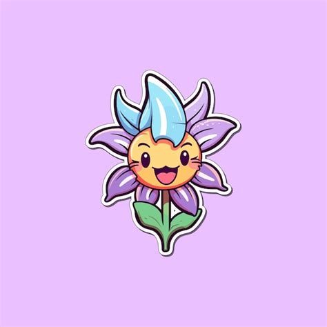 Premium Vector Lily Sticker Kawaii Cartoon Illustration