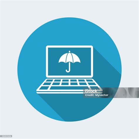 Computer Protection Vector Web Icon Stock Illustration Download Image