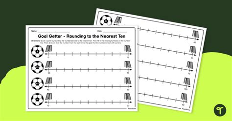 Goal Getters Rounding To The Nearest Ten Worksheets Teach Starter