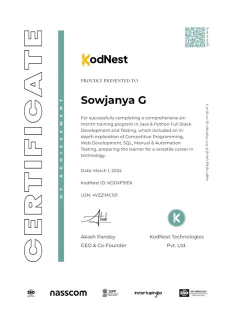 Completed Java And Python Full Stack Development Sowjanya G Posted On