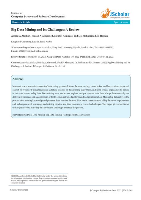 pdf big data mining and its challenges a review