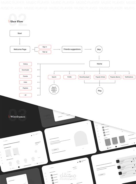 Music Player Web App Design مستقل