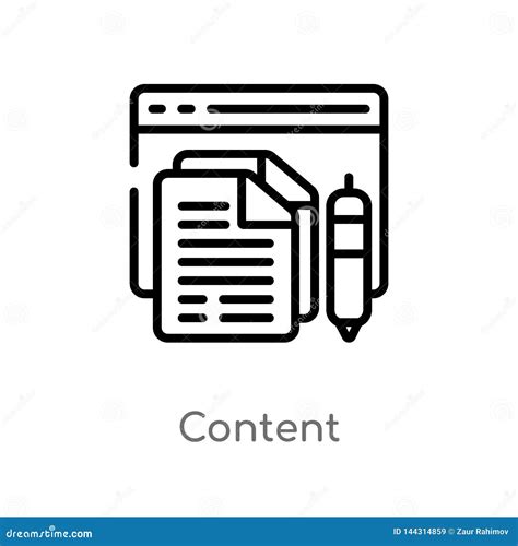 Outline Content Vector Icon Isolated Black Simple Line Element Illustration From Seo And Web