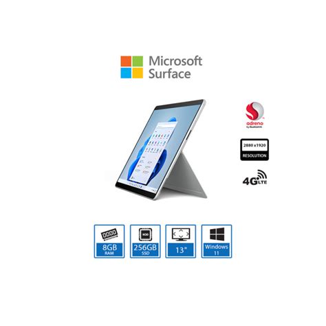 Microsoft Surface Pro X Tablet Sq1 3 0 Ghz 8gb Ram 256gb Ssd 13