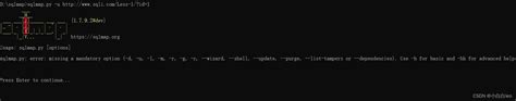 Sqlmap出现missing A Mandatory Option的解决方法sqlmappy Error Missing A Mandatory Option D Csdn博客