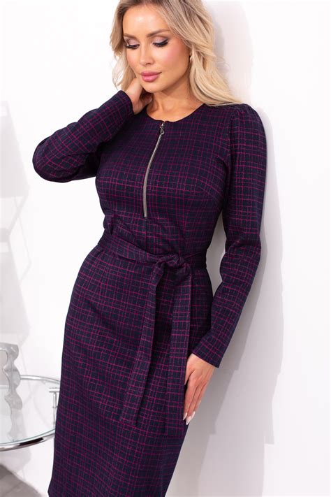 Трикотажное платье с тканевым поясом Шерри №3 Val-41884-3 цена-5179 р ...