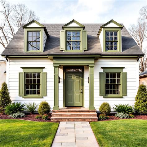 House With Green Trim Exterior Stylish Eco Friendly Home Design