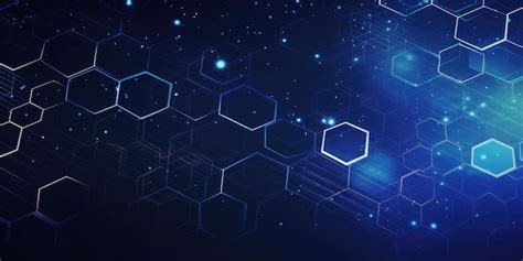 Premium Photo Blue Hexagon Technology Abstract Background Generative Ai Aig21