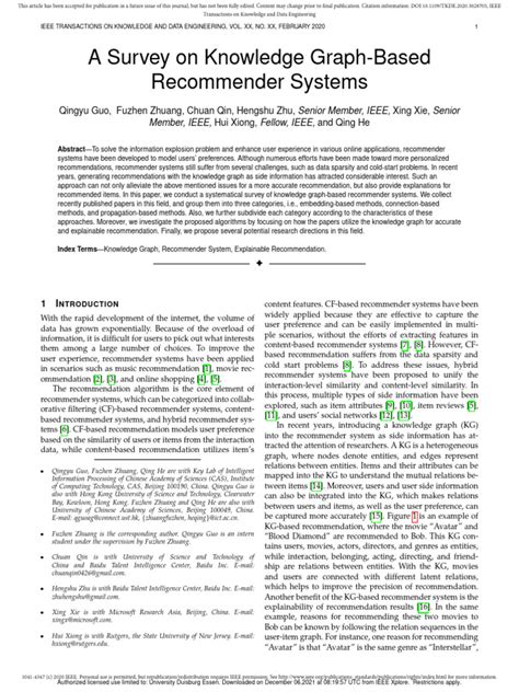 19 sciebo2020 tkde guo a survey on knowledge graph based recommender