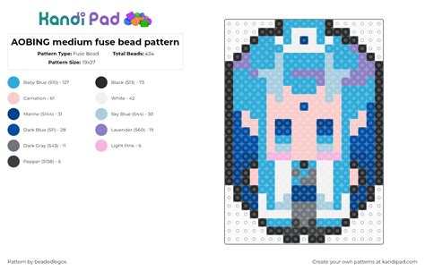 Aobing Medium Fuse Bead Pattern Fuse Bead Pattern Kandi Pad Kandi Patterns Fuse Bead