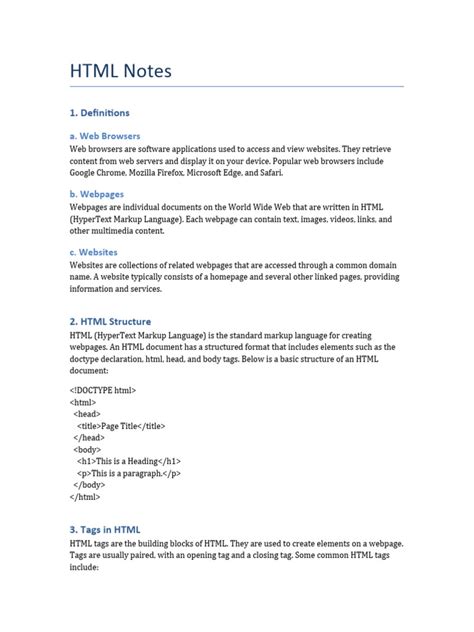 Html Notes Pdf