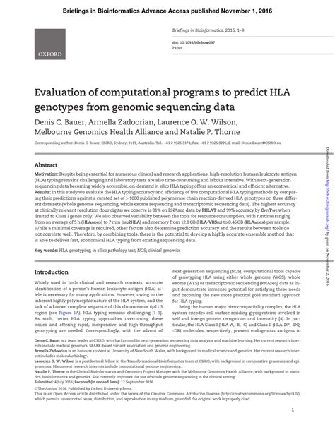 pdf evaluation of computational programs to predict hla genotypes